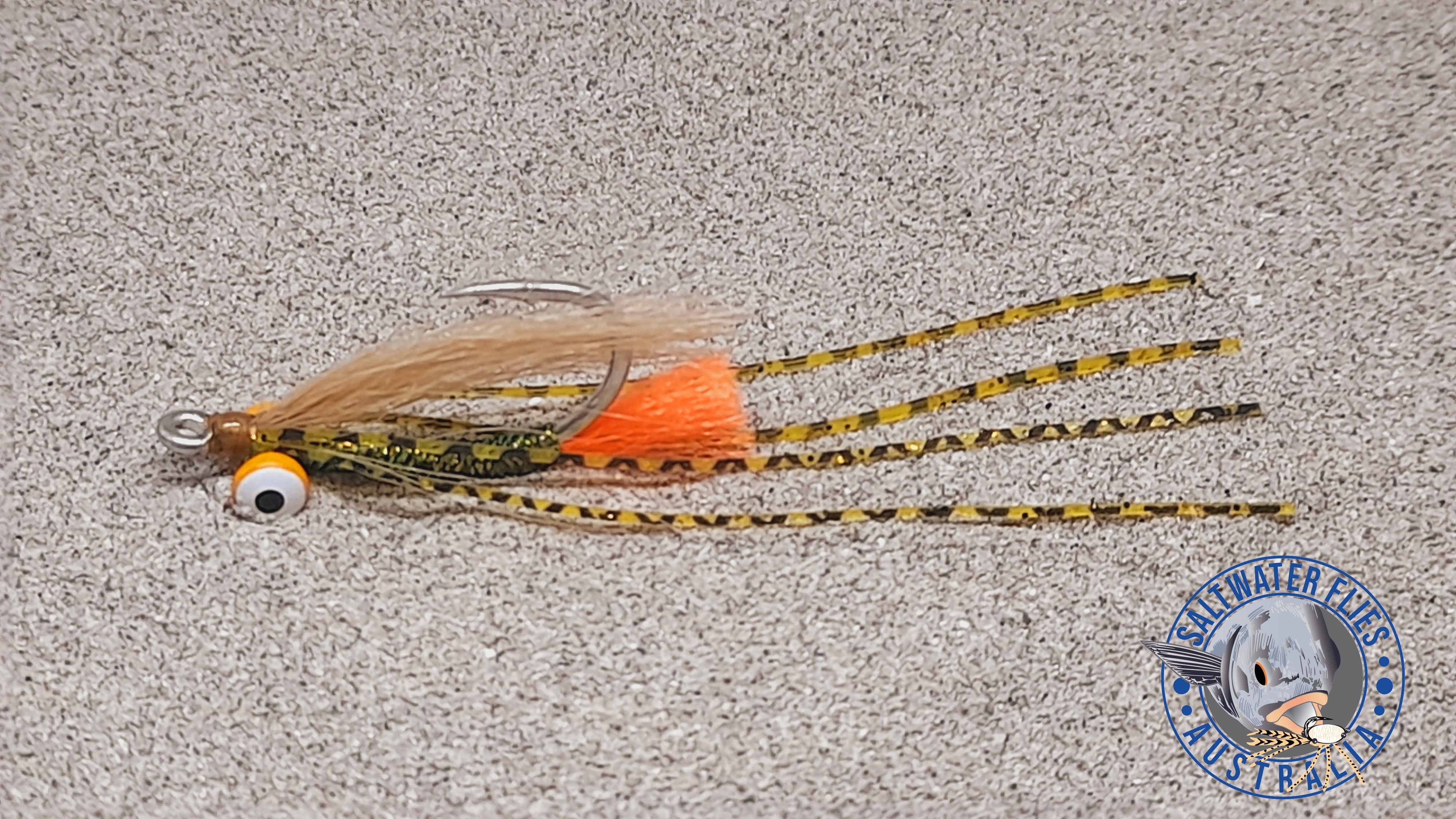 LOW LIGHT GOTCHA FLY - YELLOW DOUBLE PUPIL LEAD EYE – Saltwater Flies ...