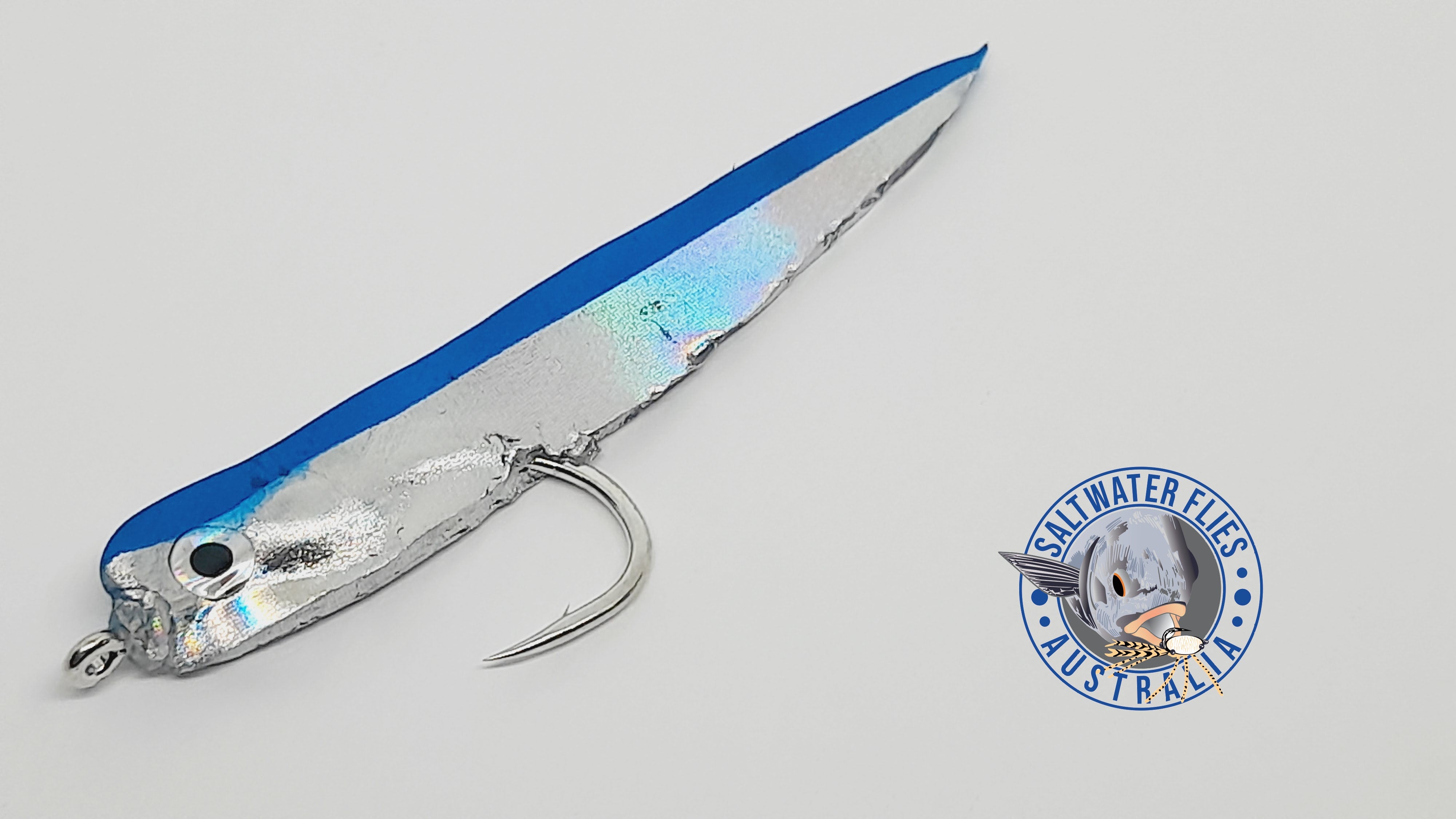 GUMMY MINNOW FLY - SL12 2/0 - SILVER/BLUE – Saltwater Flies Australia
