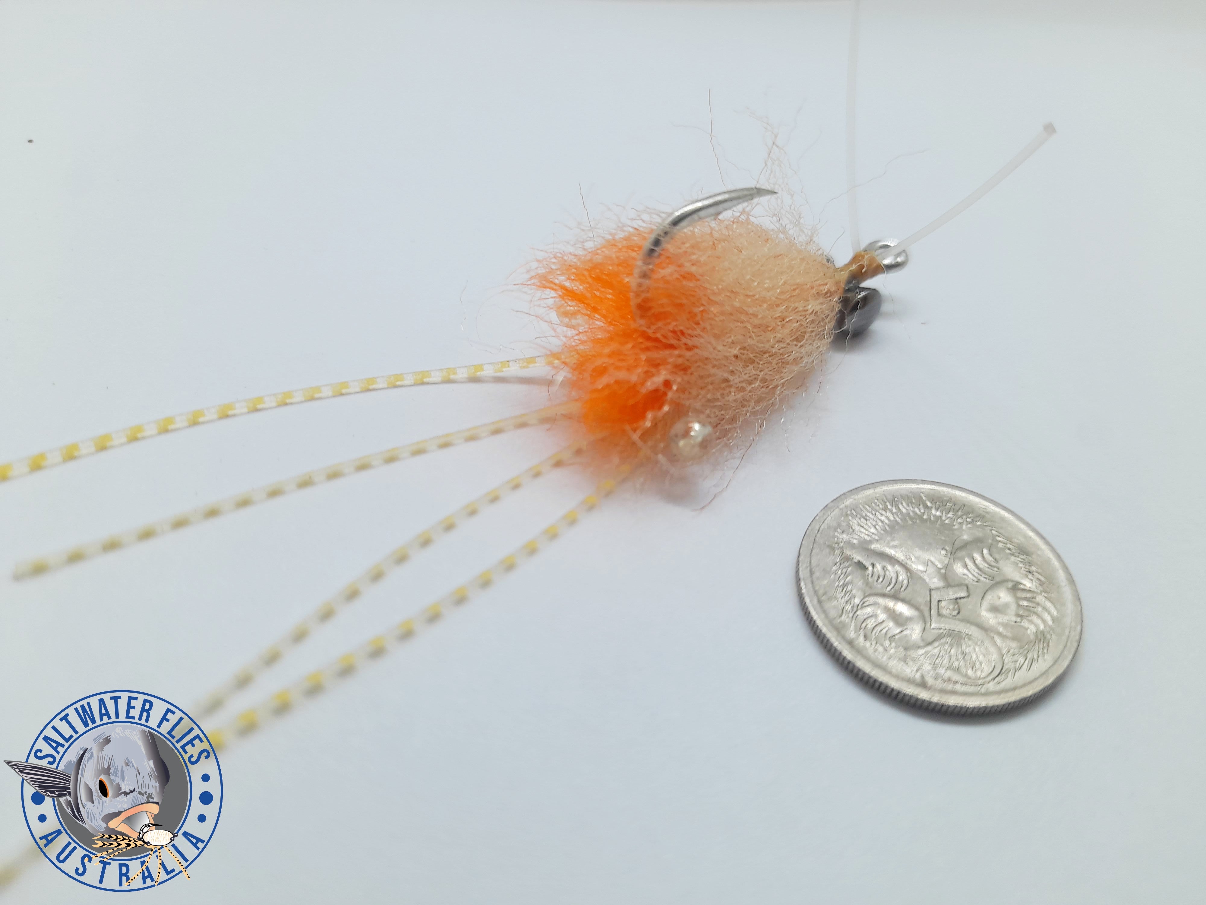 ORANGE BEARDED MANTIS SHRIMP FLY - SL12 1/0 - GHOST – Saltwater Flies ...