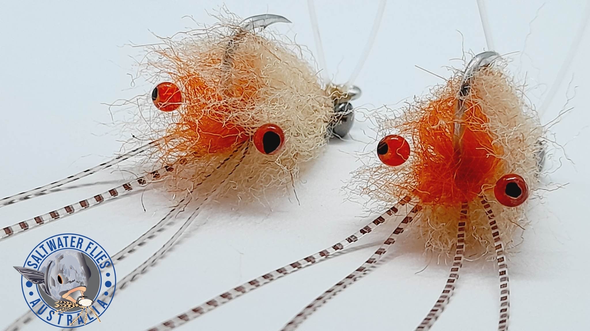 ORANGE BEARDED MANTIS SHRIMP FLY - SL12 1/0 - TAN – Saltwater Flies ...