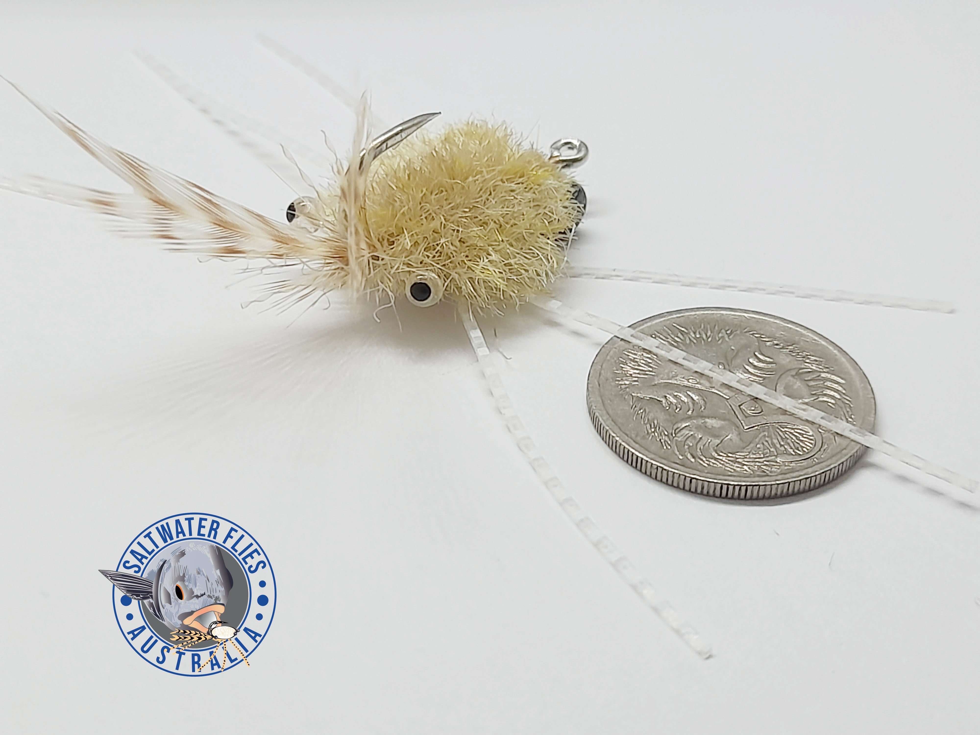 SPARWOLF PREDATOR CRAB FLY - SL12 #2 - TAN/WHITE – Saltwater Flies ...