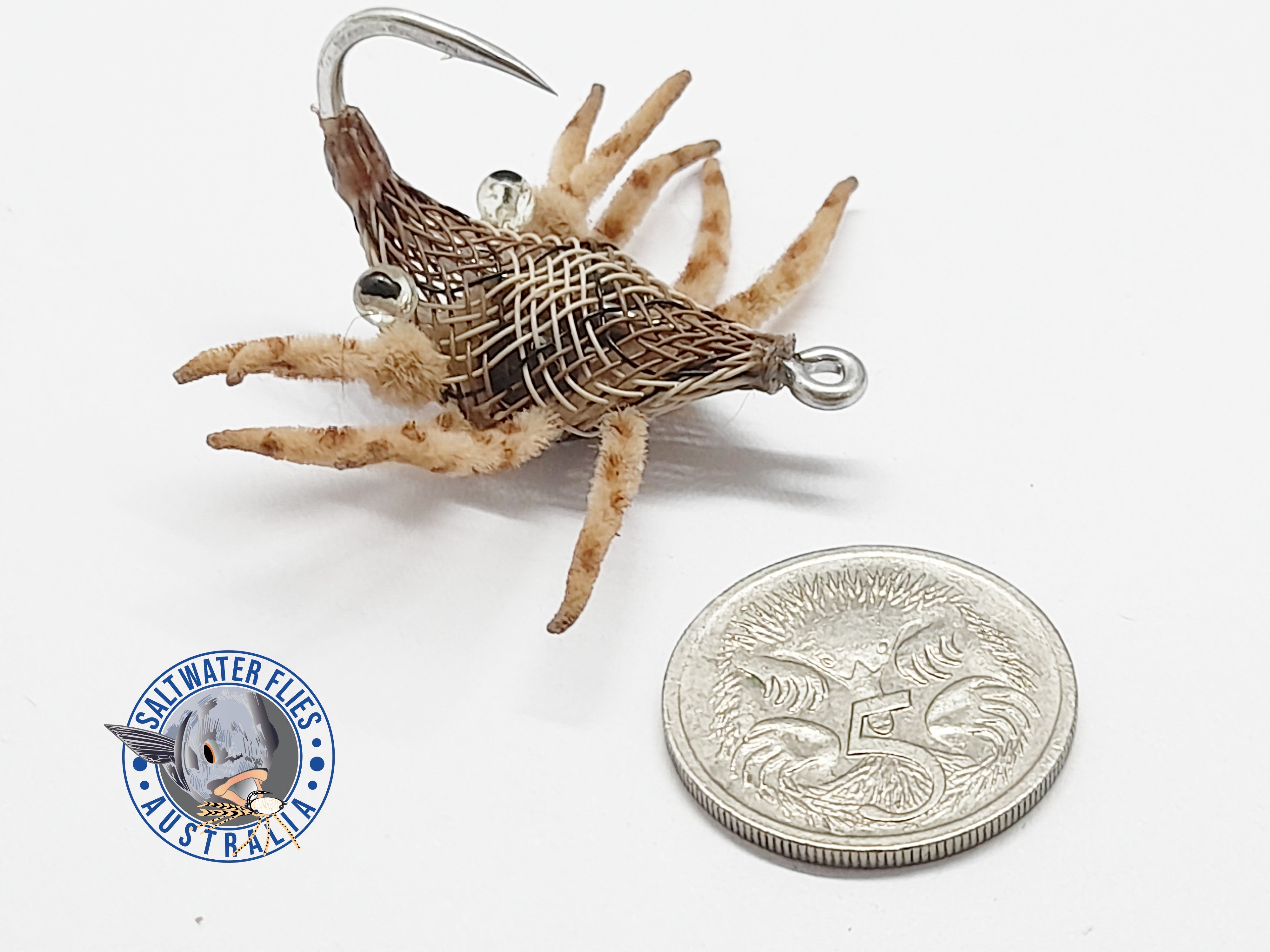 FL-EXMOUTH CRAB FLY - SL12 1/0 - TAN/TAN LEGS – Saltwater Flies Australia