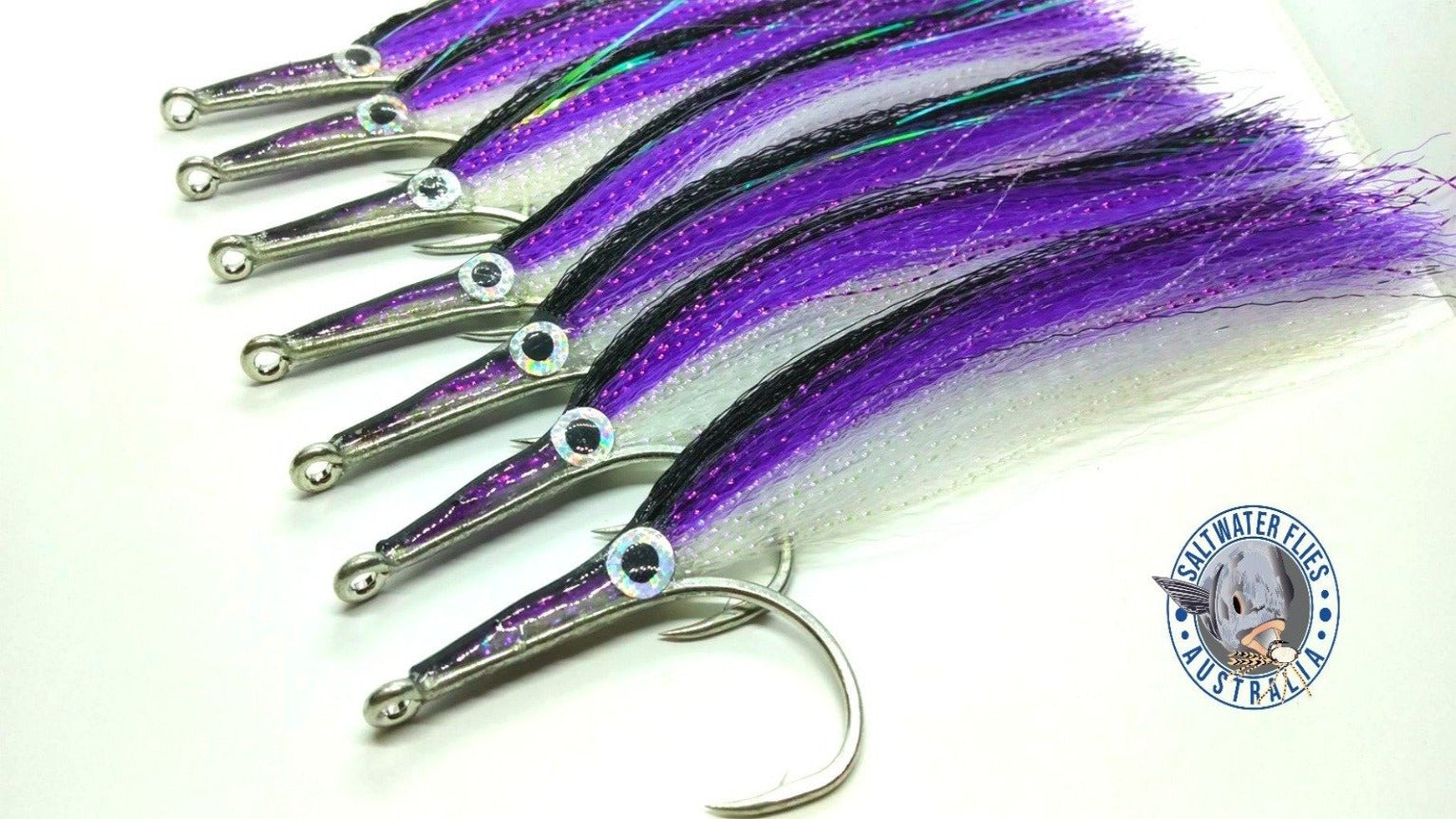 GARFISH/NEEDLE PROFILE FLY - PURPLE/WHITE/BLACK BACK STRIP – Saltwater ...