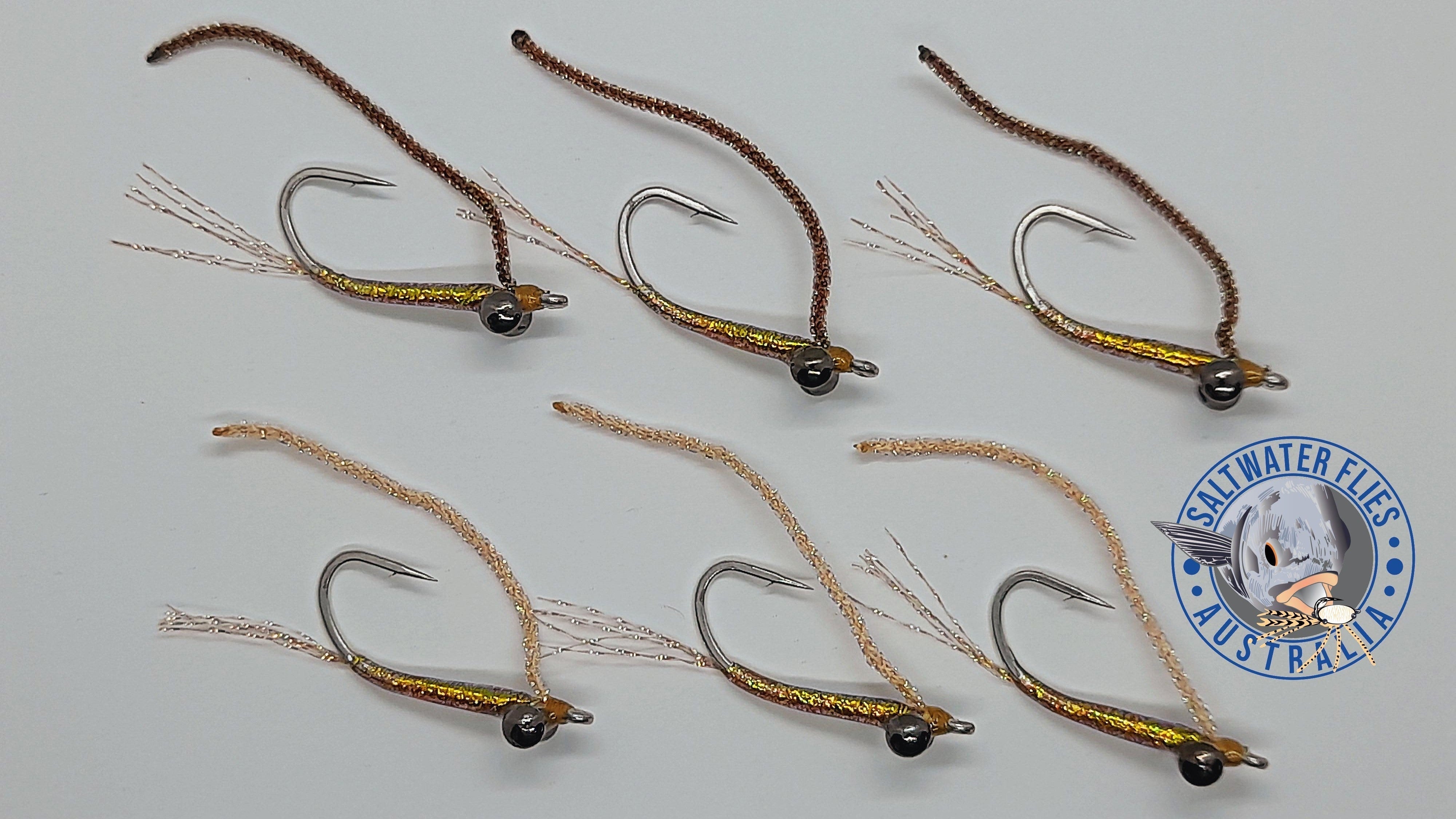 HAMMERS WORM FLY - SL11-3H #6 - TAN - TWIN PACK – Saltwater Flies Australia